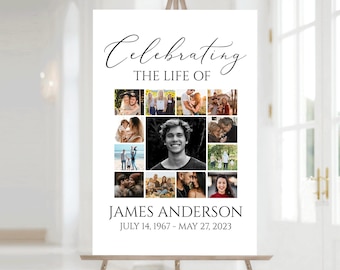 Celebration of Life Multiple Photos Funeral Welcome Sign | Etsy
