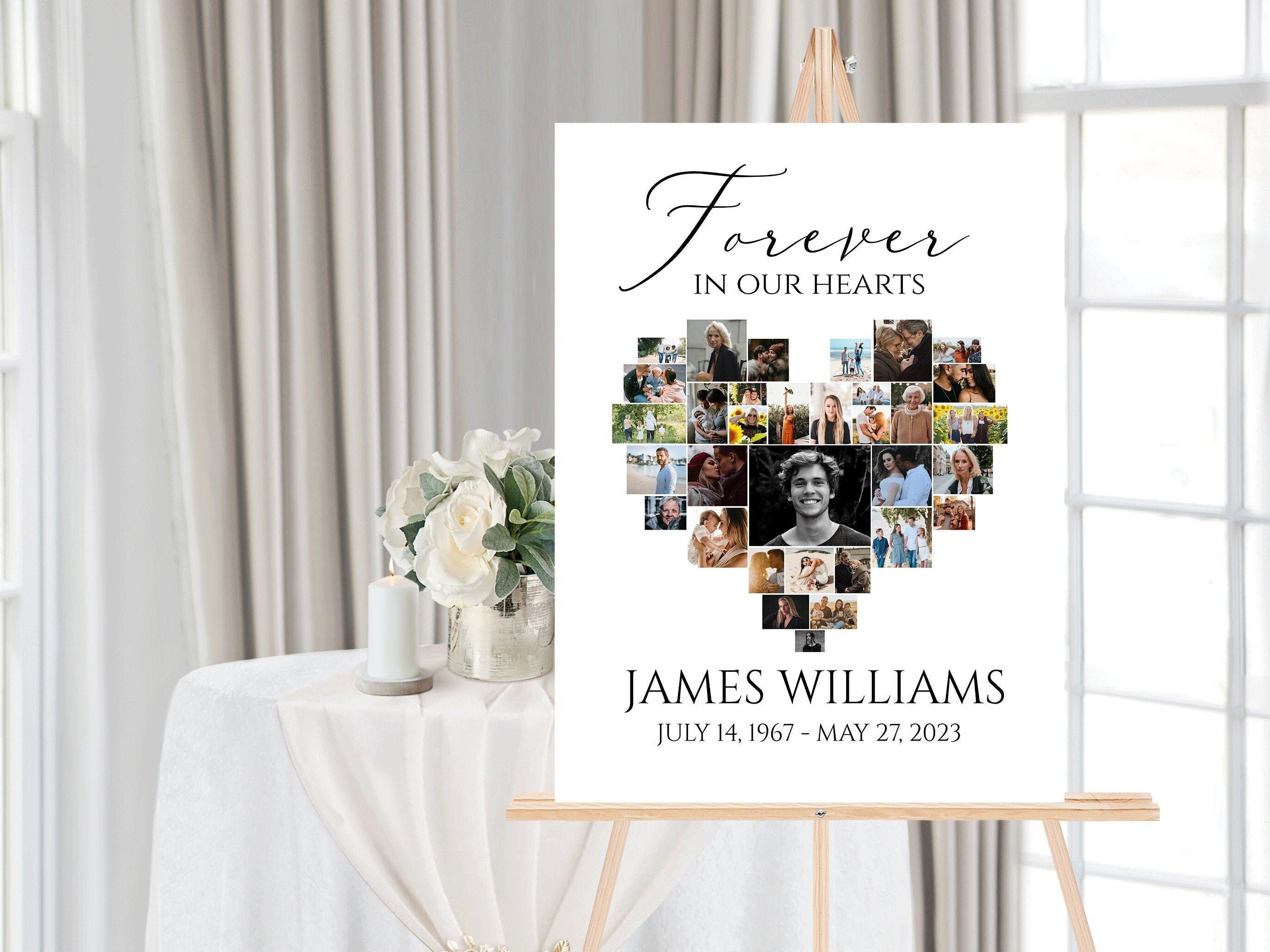 Celebration of Life Heart Funeral Welcome Sign Editable Heart - Etsy