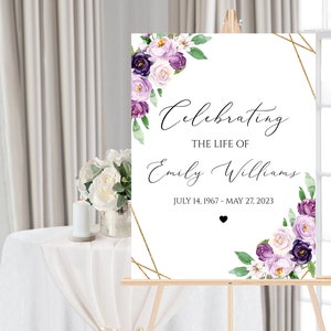 Celebration of Life Welcome Sign, Funeral Welcome Sign in Loving Memory ...