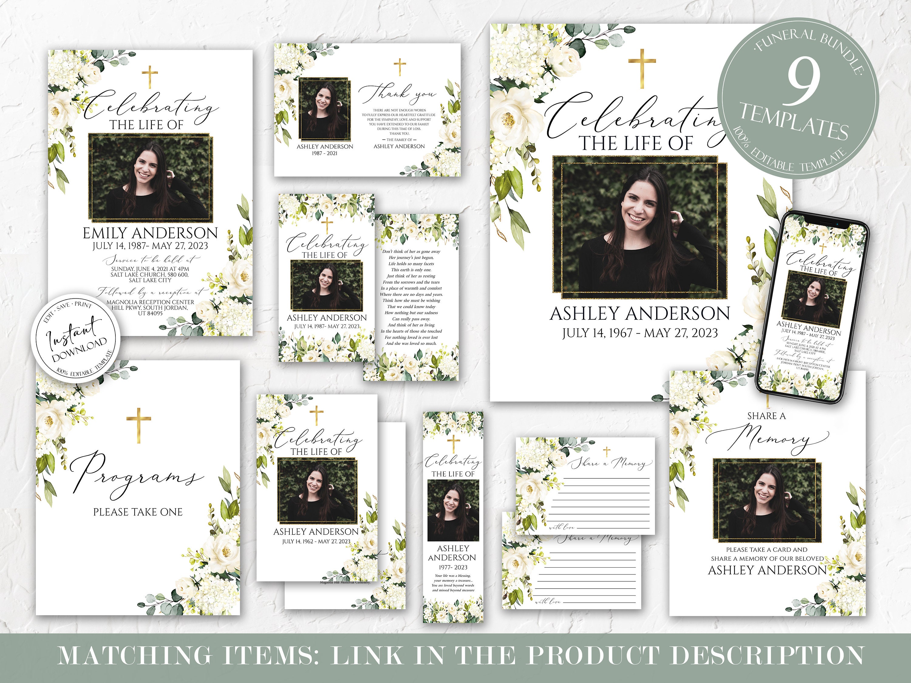 Celebration of Life Multiple Photos Funeral Welcome Sign, Editable ...