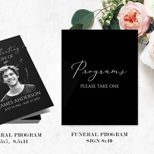 Black Funeral Bundle Templates, Black Memorial Package, Black ...