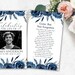Royal Blue Funeral Prayer Card, Printable Royal Blue Memorial Prayer ...