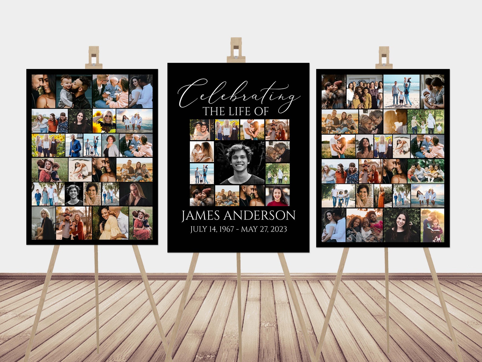 Celebration of Life Funeral Poster Editable Black Photo - Etsy