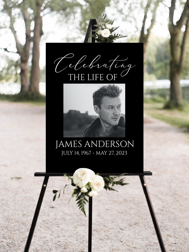 Celebration of Life Welcome Sign, Black Funeral Welcome Sign, in Loving ...