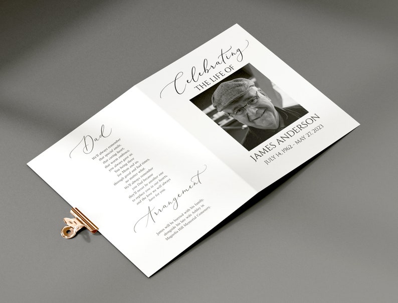 11x17 Funeral Program Template Celebration of Life Funeral | Etsy