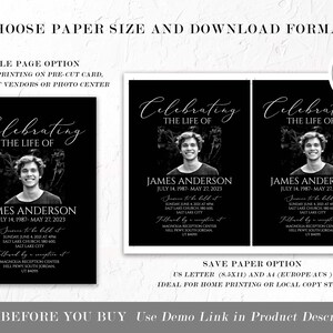 Black Funeral Bundle Templates, Black Memorial Package, Black ...