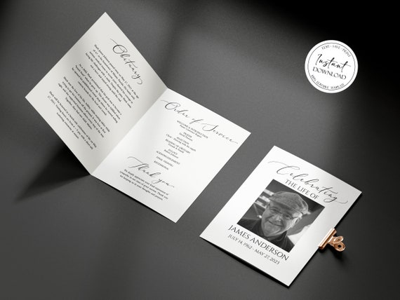 11x17 Funeral Program Template Celebration of Life Funeral | Etsy