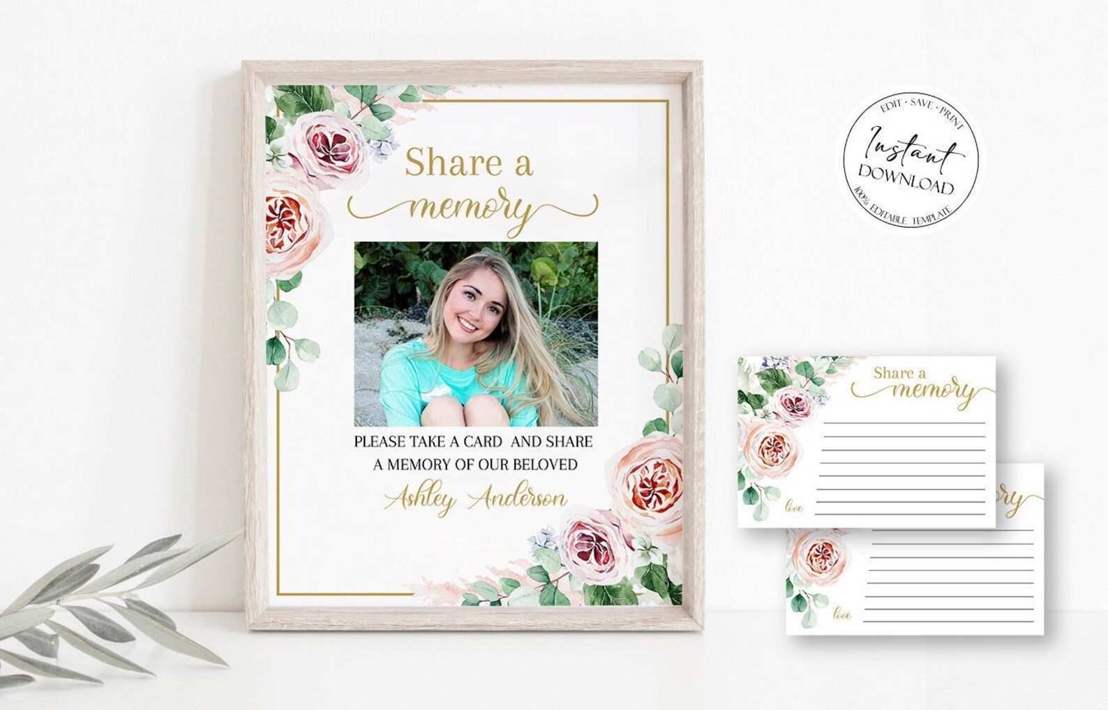 Share a Memory Funeral Sign, Share a Memory Card, Funeral Memory Card ...