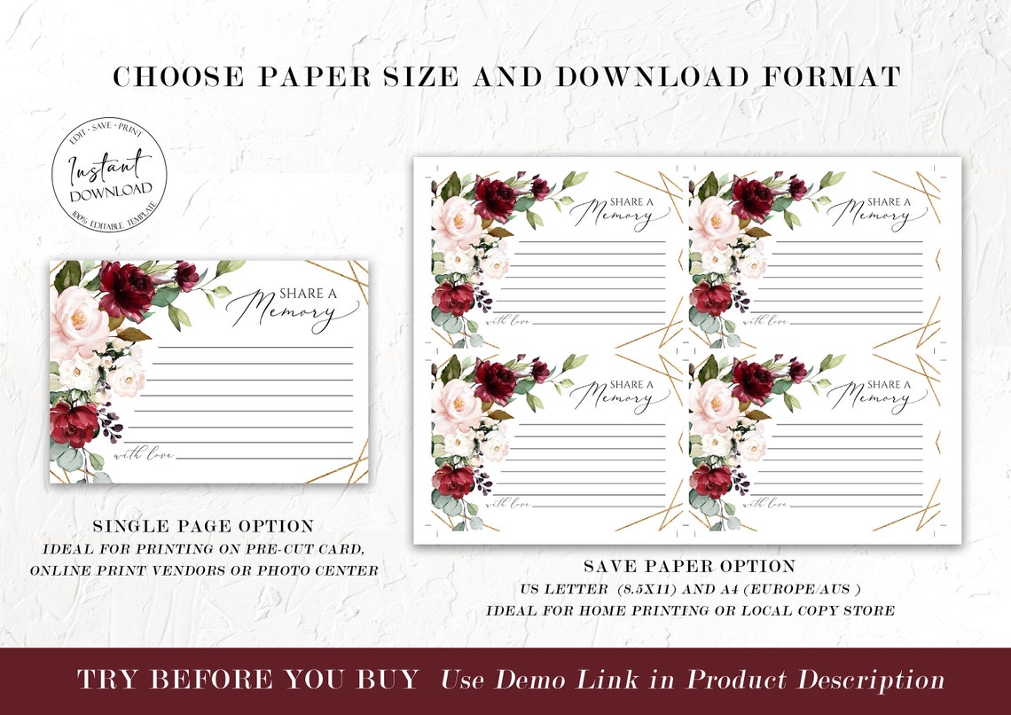 Red Roses Share a Memory Funeral Sign Share a Memory Card, Roses ...