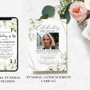 Editable Funeral Bundle, Memorial Package, Celebration of Life Package ...