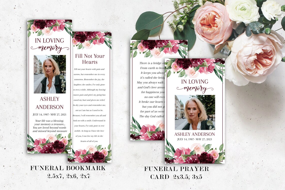 Editable Red Roses Funeral Bundle Red Memorial Package - Etsy