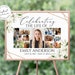 Celebration of Life Multiple Photos Funeral Welcome Sign, White Lilies ...