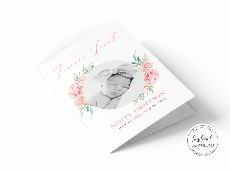 Baby Funeral Program Funeral Service Program Template for - Etsy