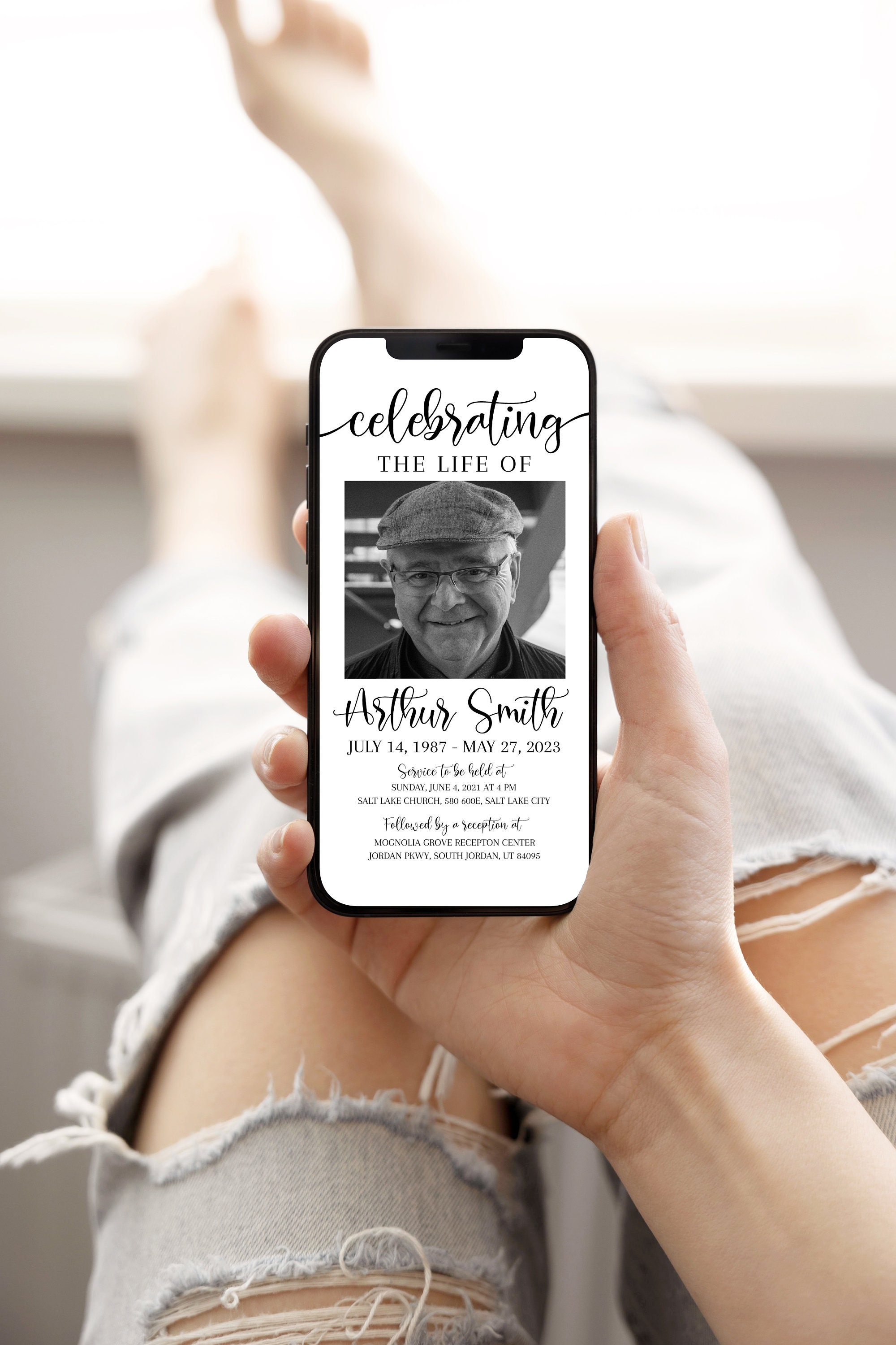 Celebration of Life Invitation Simple Digital Funeral - Etsy