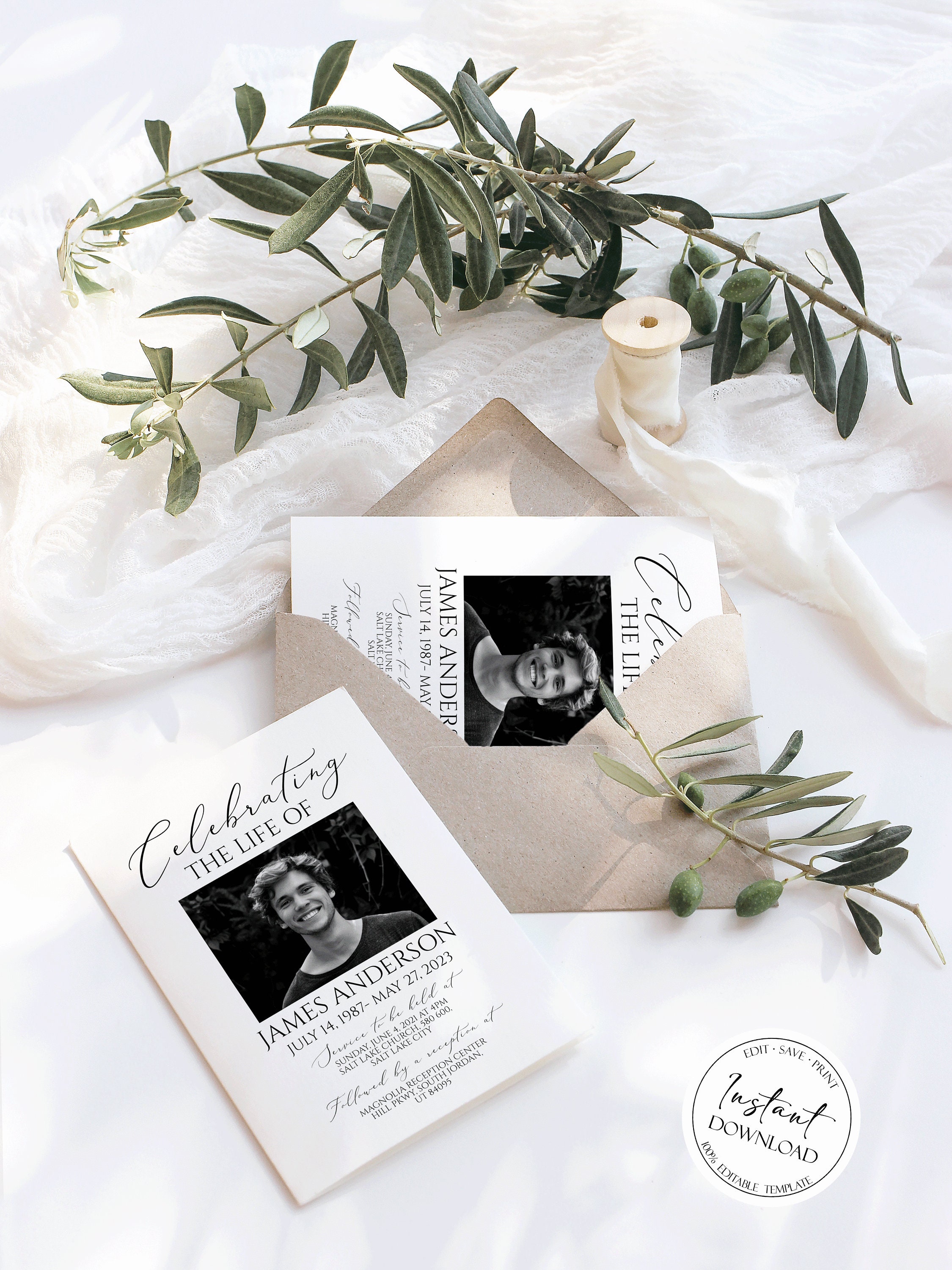 Celebration of Life Invitation Funeral Invitations Funeral - Etsy