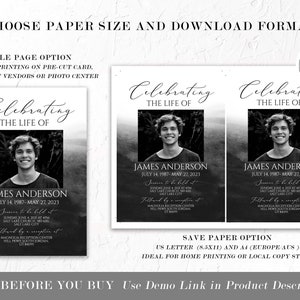 Black Watercolor Funeral Bundle Templates, Black Memorial Package ...