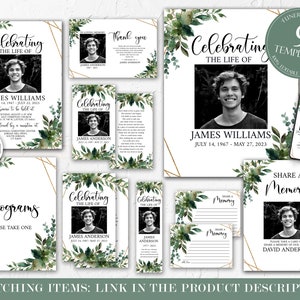 Celebration of Life Multiple Photos Funeral Welcome Sign Editable ...