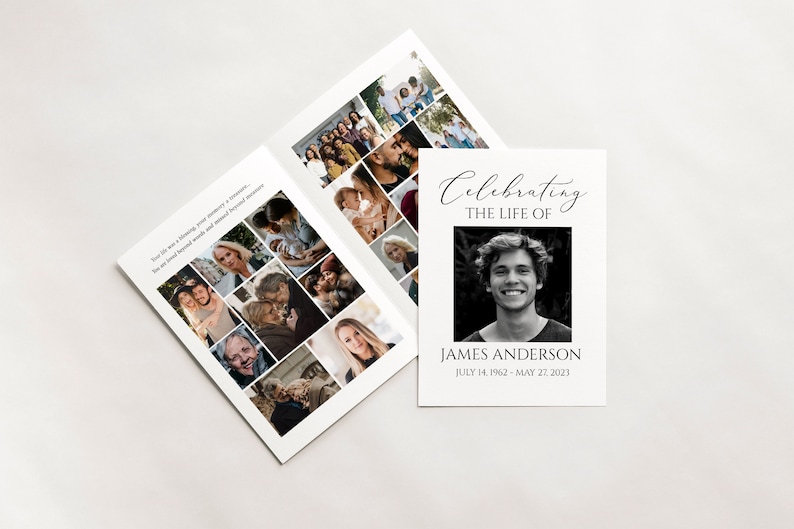 8 Page Funeral Program Template Celebration of Life Funeral | Etsy