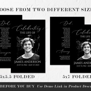 Celebration of Life Funeral Program, Black Funeral Memorial Program ...