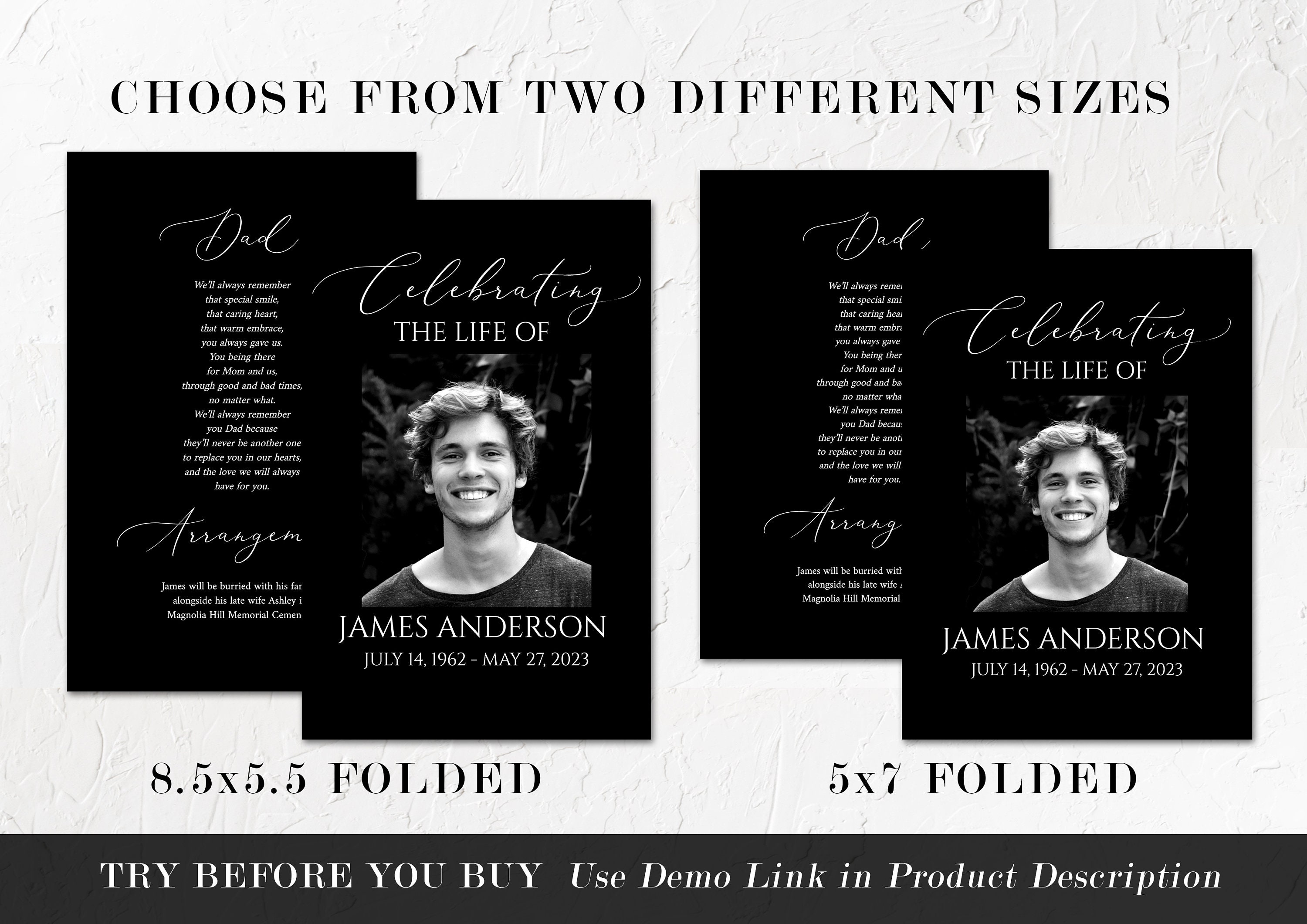 Celebration of Life Funeral Program Black Funeral Memorial - Etsy