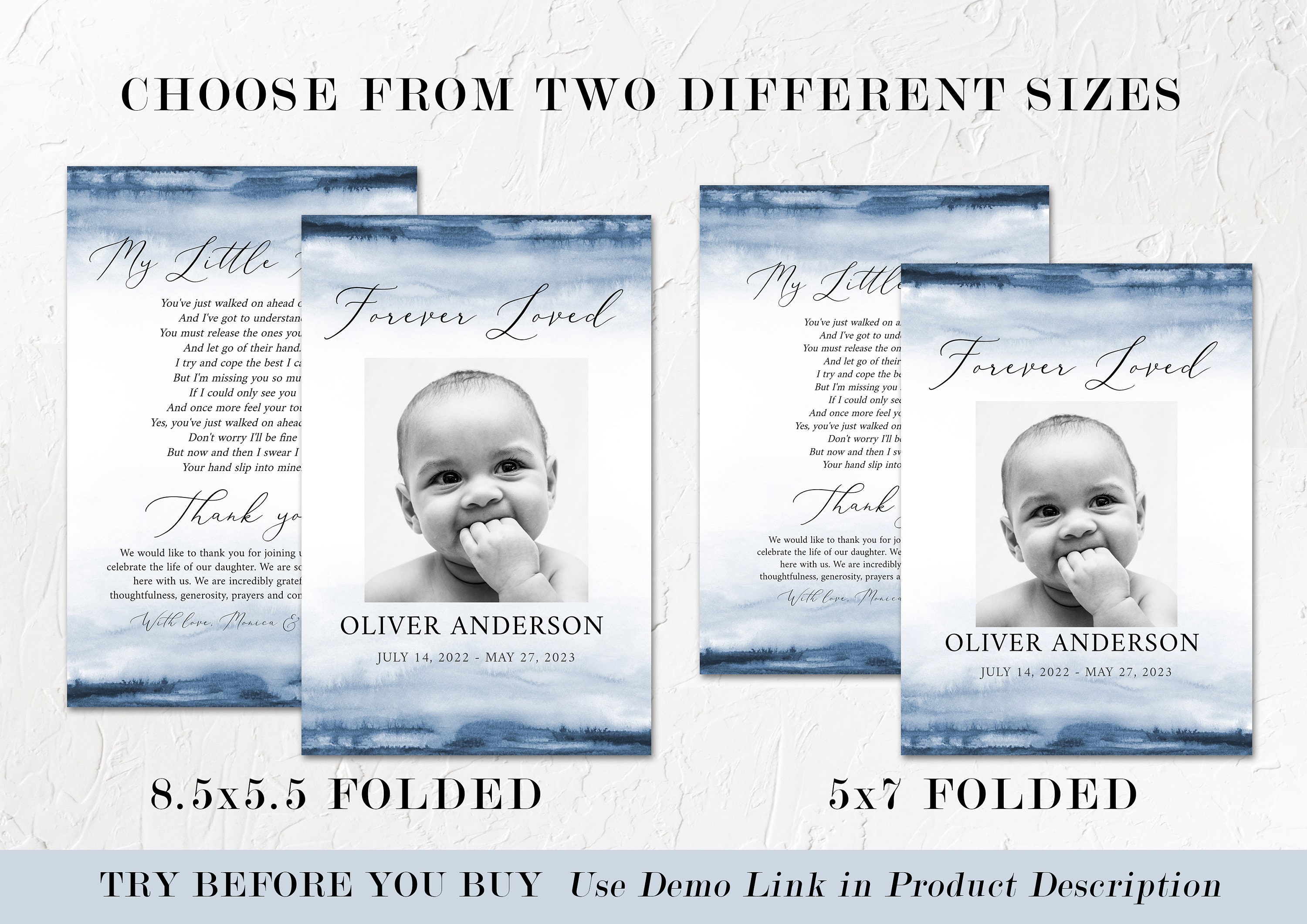 Baby Funeral Program Funeral Service Program Template for - Etsy Australia