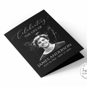 Celebration of Life Funeral Program, Black Funeral Memorial Program ...