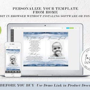 Baby Funeral Program, Funeral Service Program Template for Baby Child ...