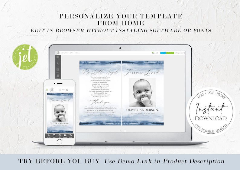 Baby Funeral Program, Funeral Service Program Template for Baby Child ...