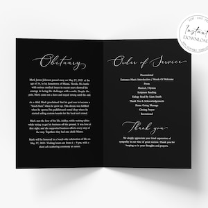 Celebration of Life Funeral Program, Black Funeral Memorial Program ...