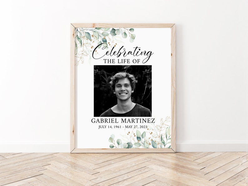 Editable Greenery Funeral Welcome Sign, Celebration of Life Welcome ...