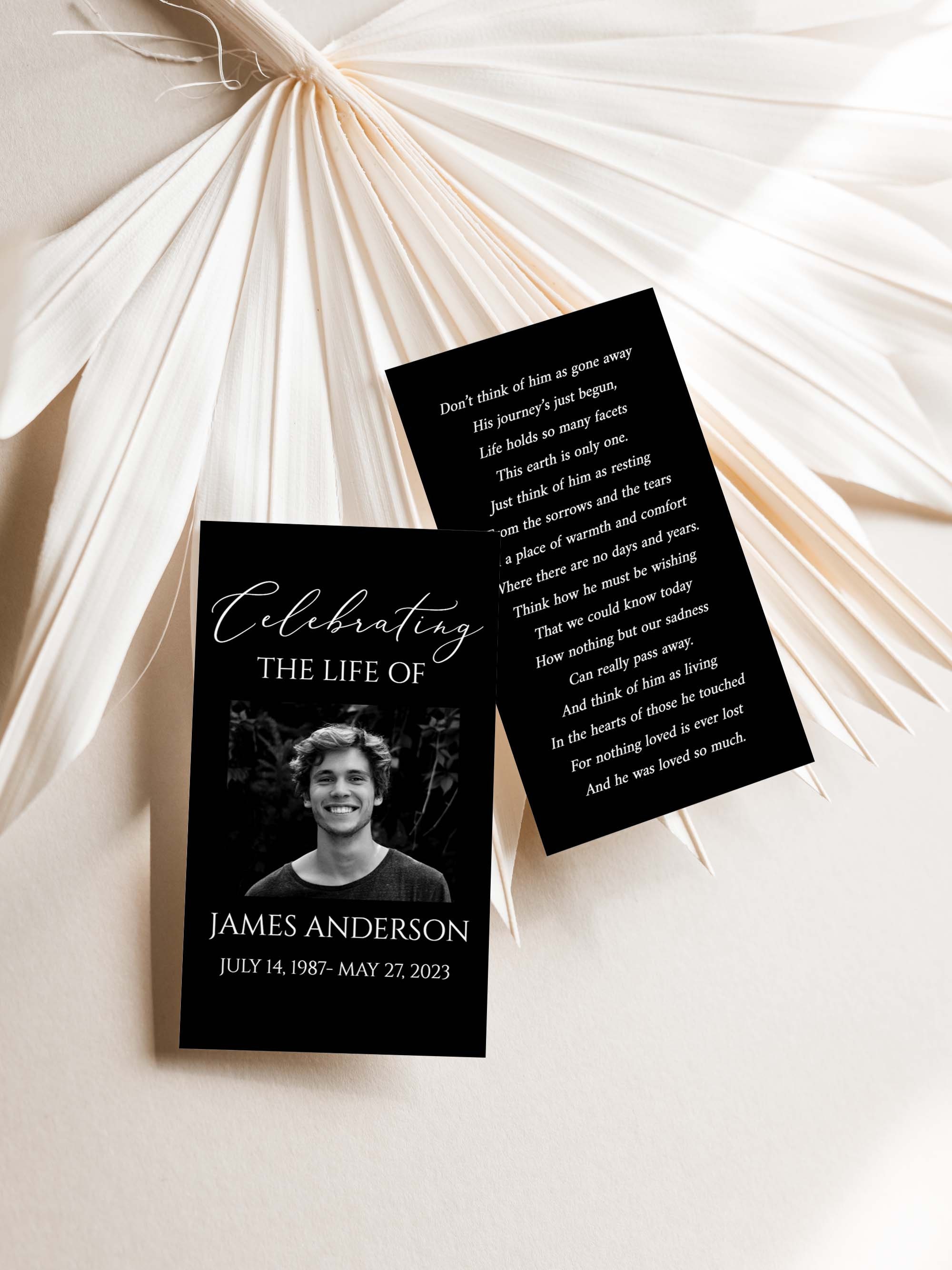 Editable Funeral Prayer Card Template Printable Memorial - Etsy