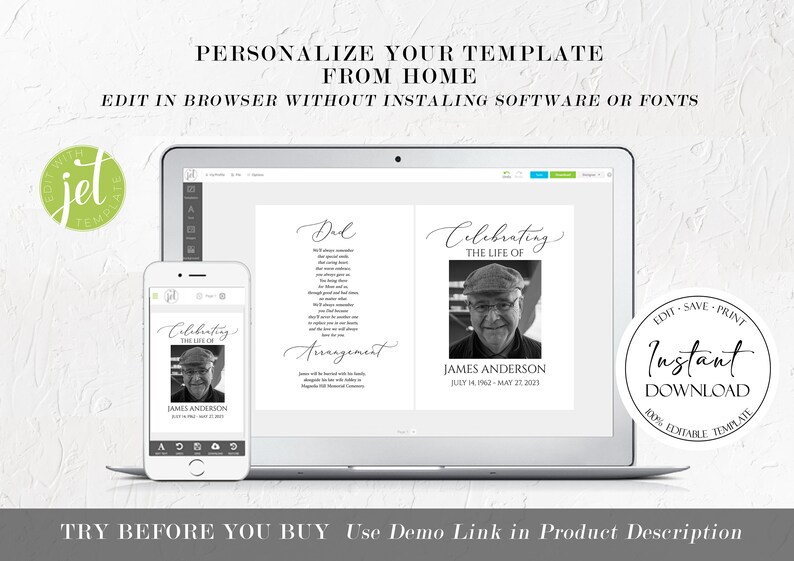 11x17 Funeral Program Template Celebration of Life Funeral | Etsy