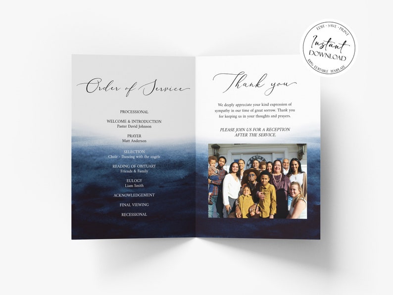 8 Page Funeral Program Template Celebration of Life Program - Etsy