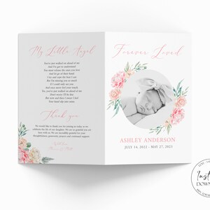 Baby Funeral Program, Funeral Service Program Template for Baby, Child ...