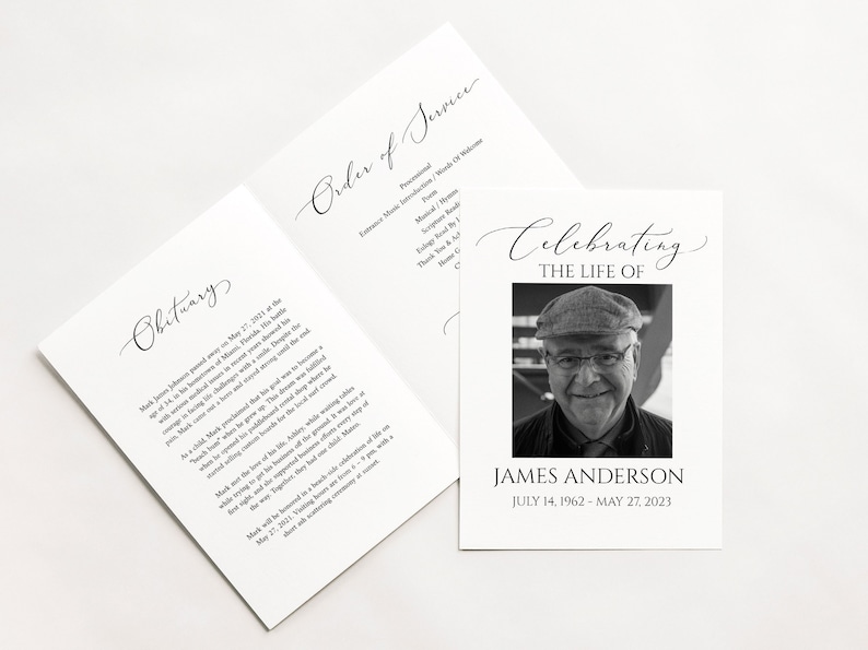 11x17 Funeral Program Template Celebration of Life Funeral - Etsy