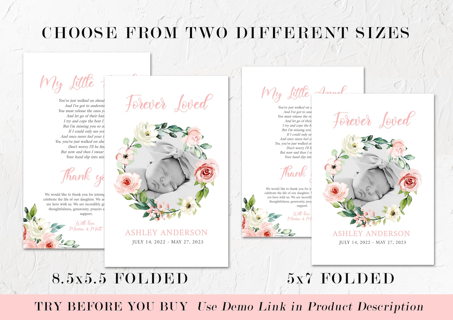 Baby Funeral Program Funeral Service Program Template for - Etsy