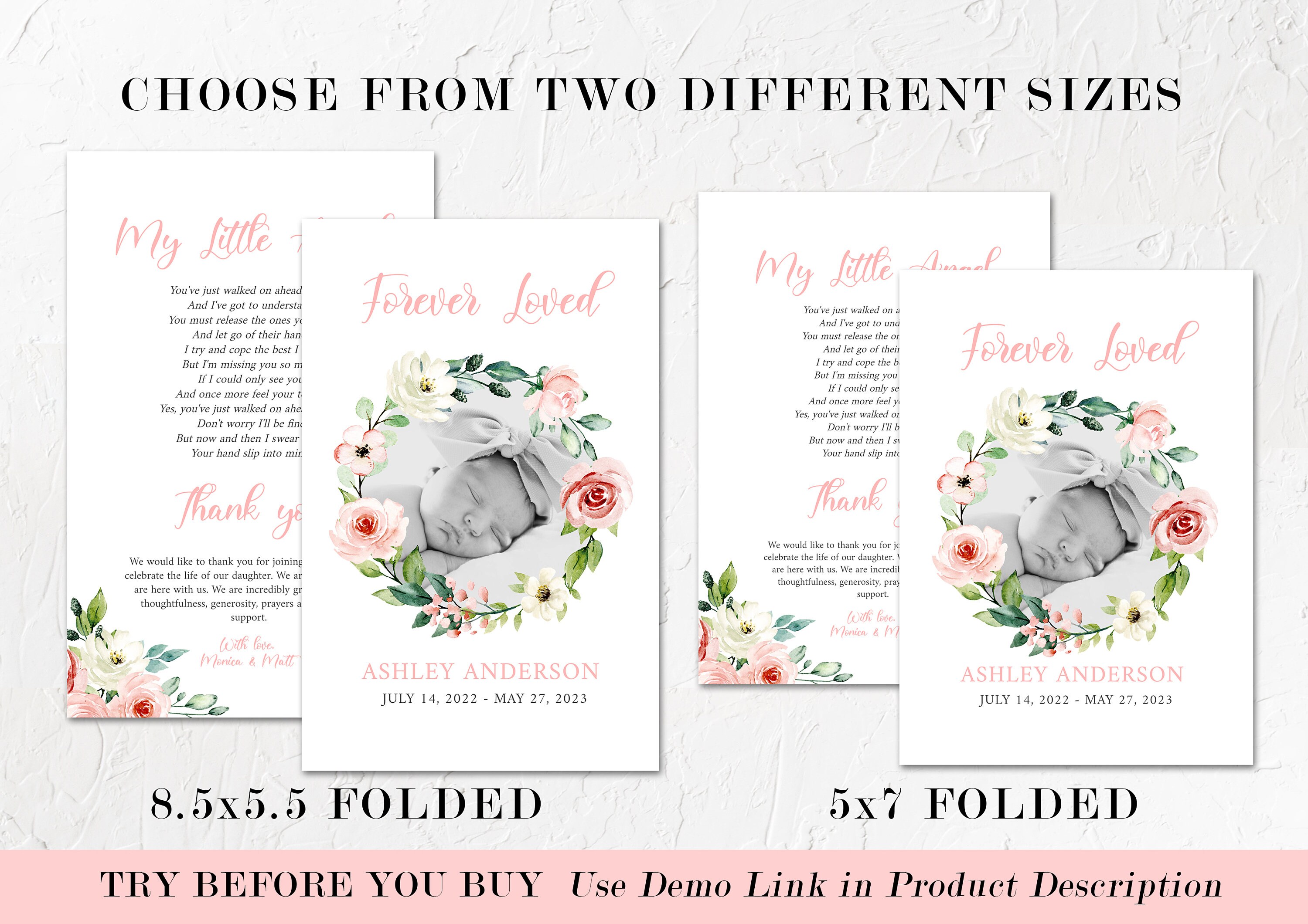 Baby Funeral Program, Funeral Service Program Template for Baby, Child ...