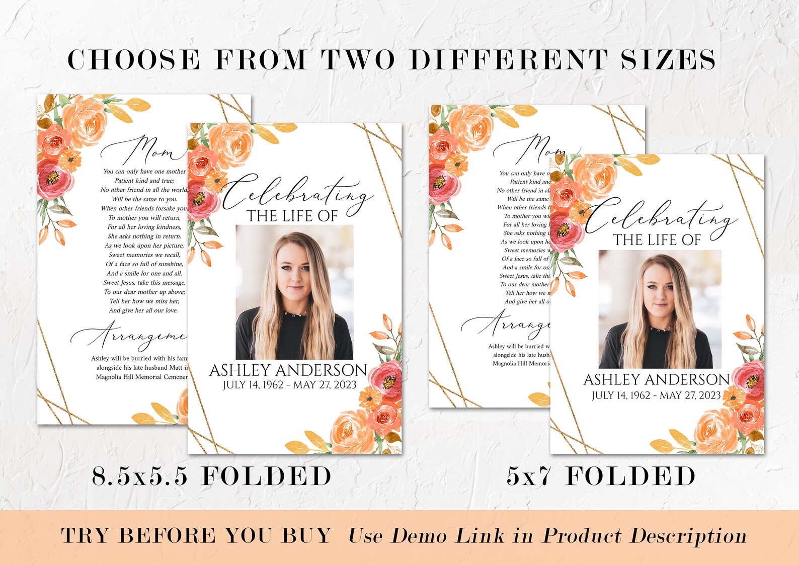 Celebration of Life Funeral Program Fall Funeral Program - Etsy