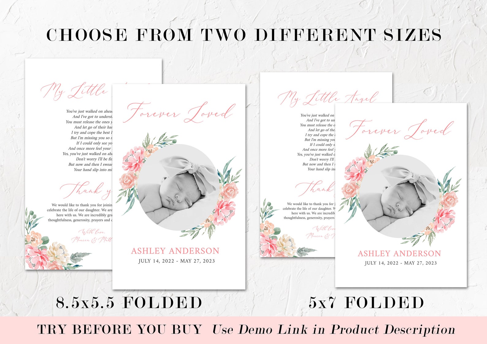 Baby Funeral Program Funeral Service Program Template for | Etsy