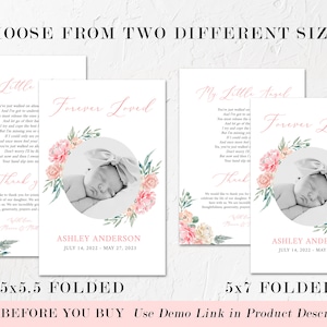 Baby Funeral Program, Funeral Service Program Template for Baby, Child ...