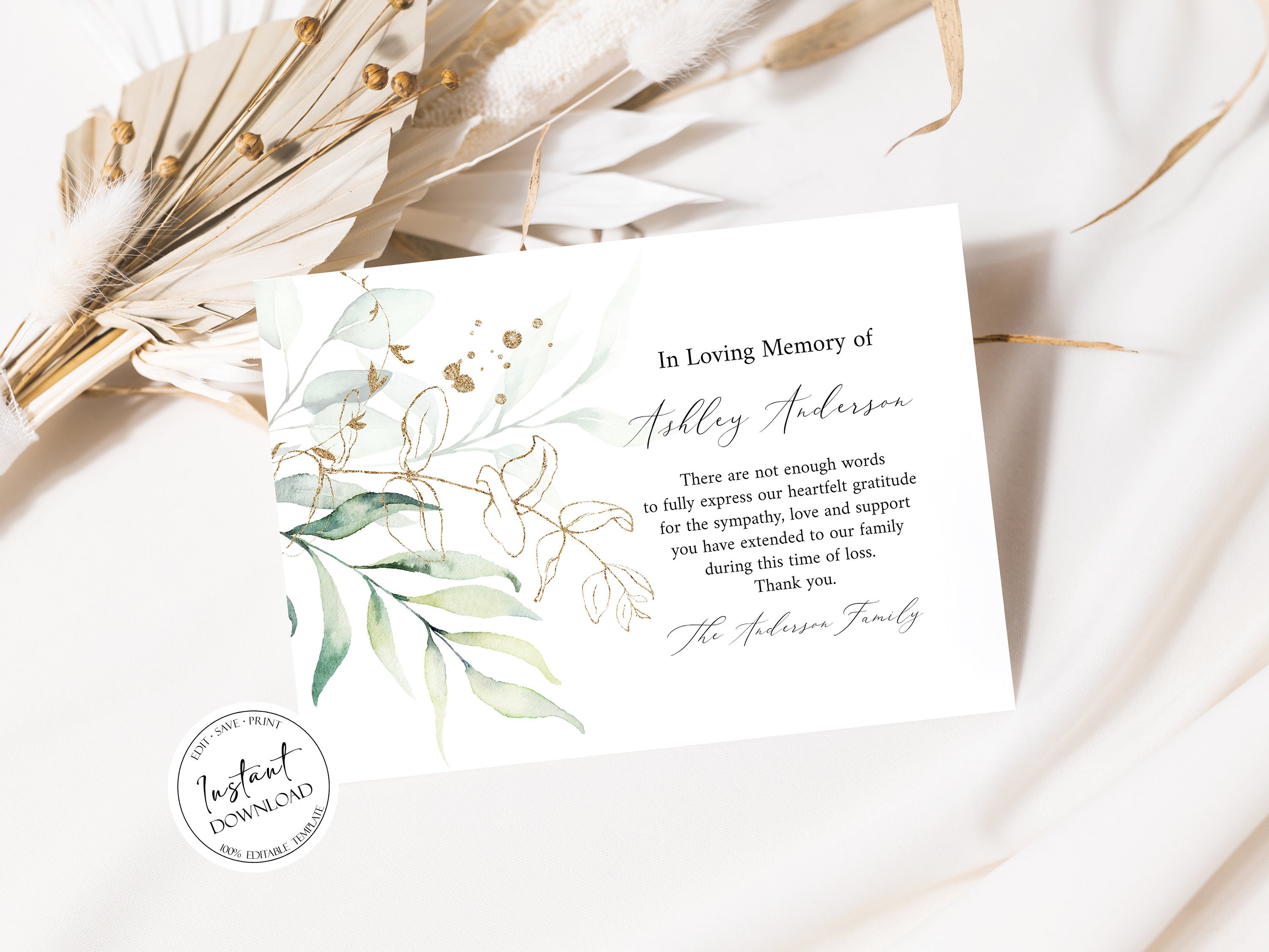 Funeral Thank You Funeral Thank You Photo Memorial Thank - Etsy
