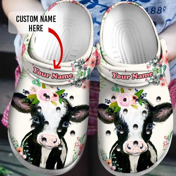 Cow Personalized Crocs Crocband Clog Shoes Comfortable Crocs | Etsy