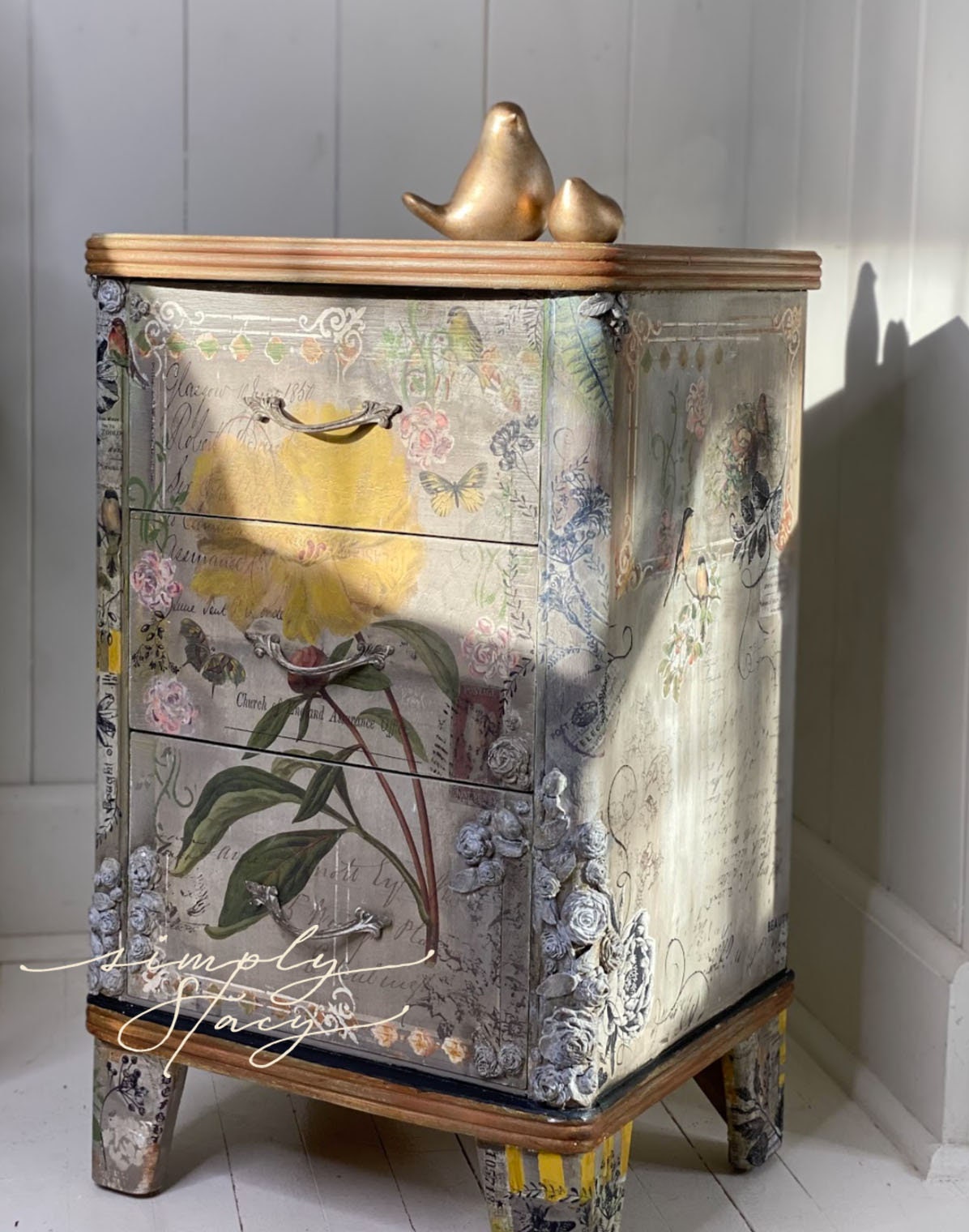SOLD OUT Romantic Whimsical Hand Painted Nightstand | Etsy