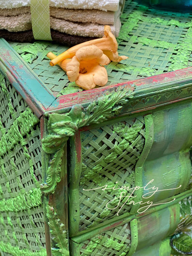 SOLD OUT Green Boho Hand-painted Storage Chest - Etsy