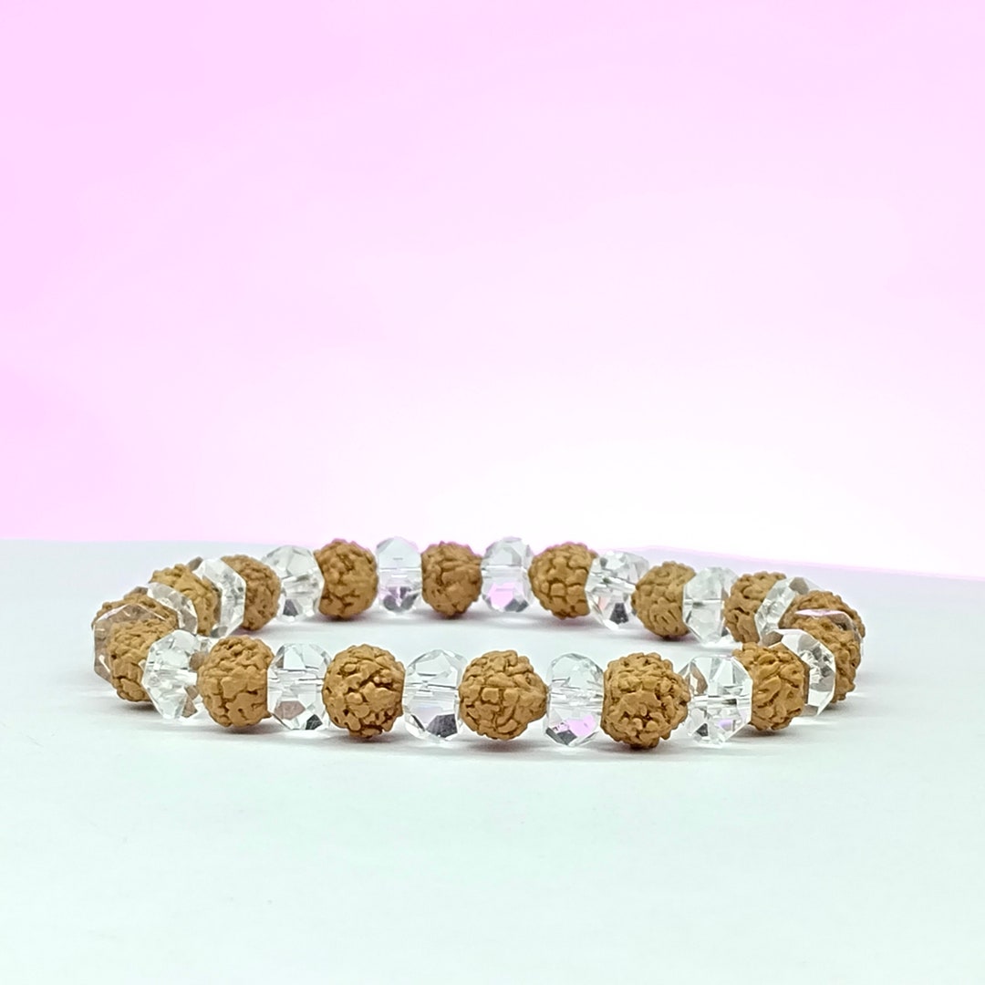 100 % Natural Rudraksha With Bati Cutting Clear Quartz Rudraksha ...