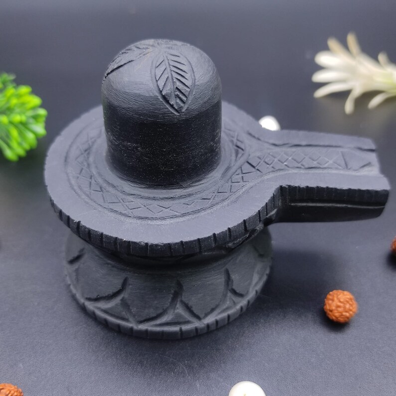 Original Krishna Shila Black Color Shivling 345gm Handcrafted Linga for ...
