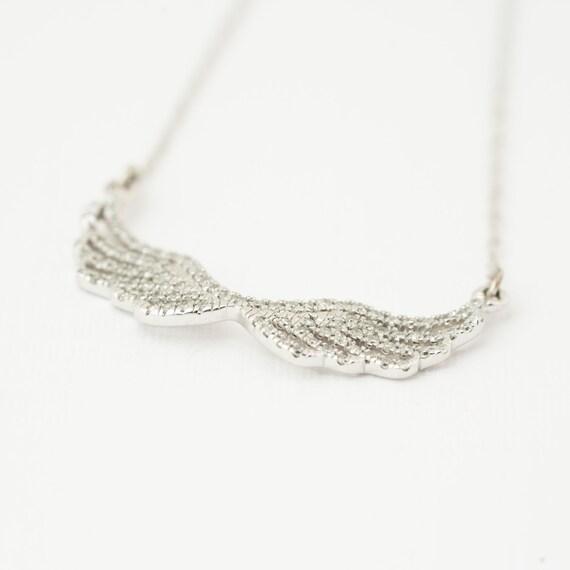 14k white gold diamond angel wings pendant, 1/5 carat… - Gem