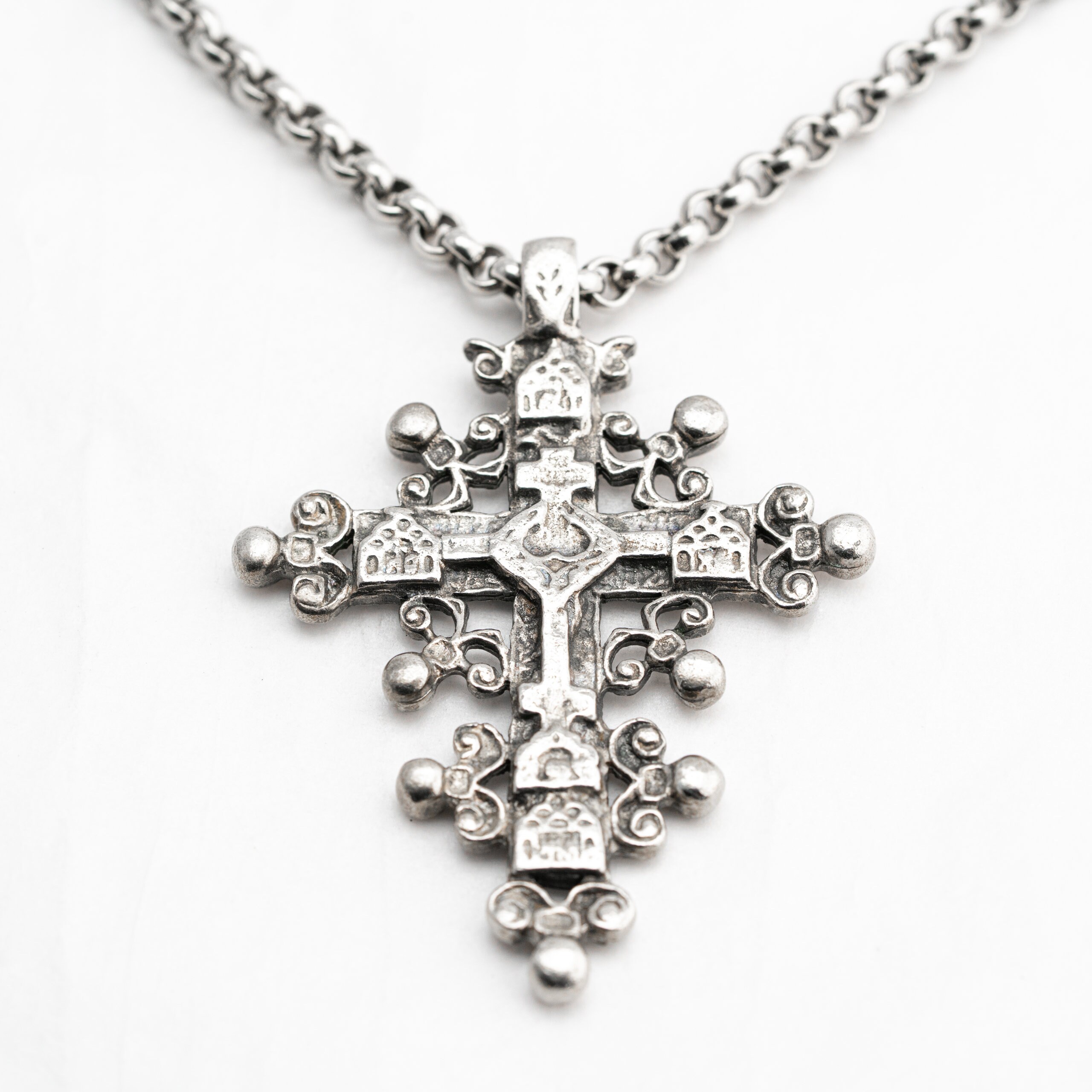 Vintage 1992 Metropolitan Museum of Art Silver Tone Byzantine Cross ...