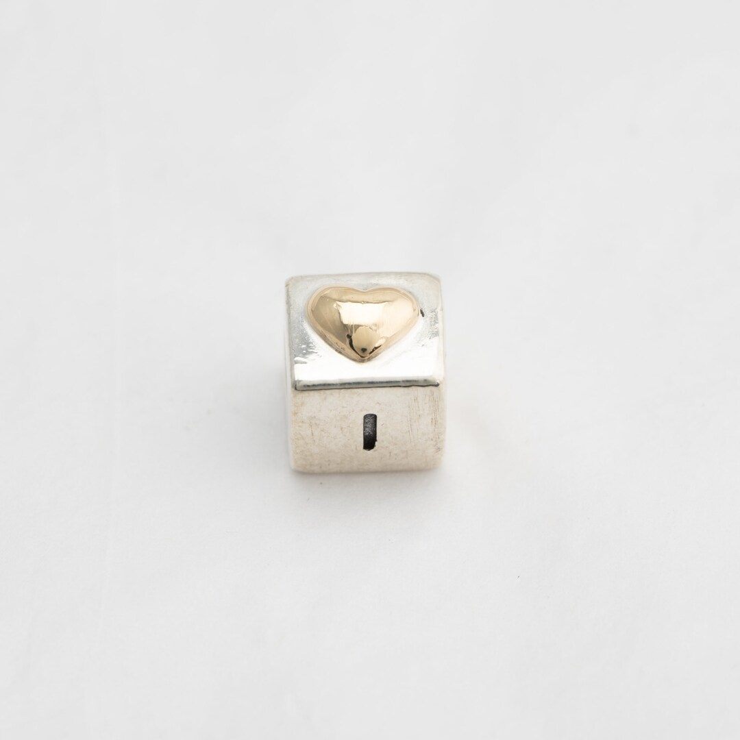 I Love You Pandora Charm With 14k Yellow Gold Heart, 925 Sterling ...