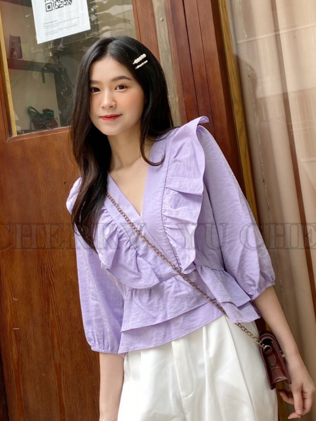 Ruffle Neck Line Linen Blouse Boho Linen Blouse Linen - Etsy
